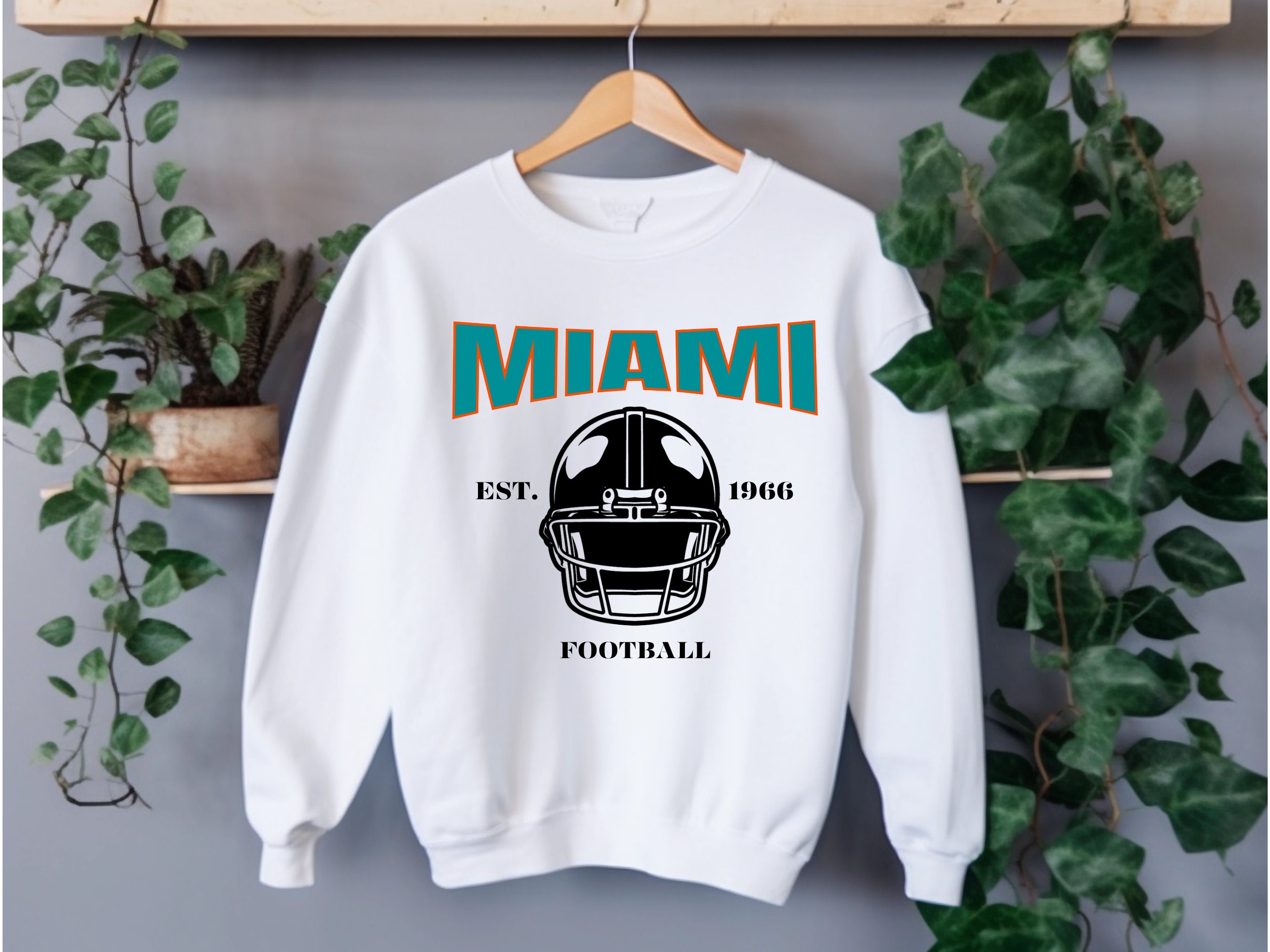 Miami Dolphins Sweatshirt Miami Football Sweatshirt Dolphins - Etsy