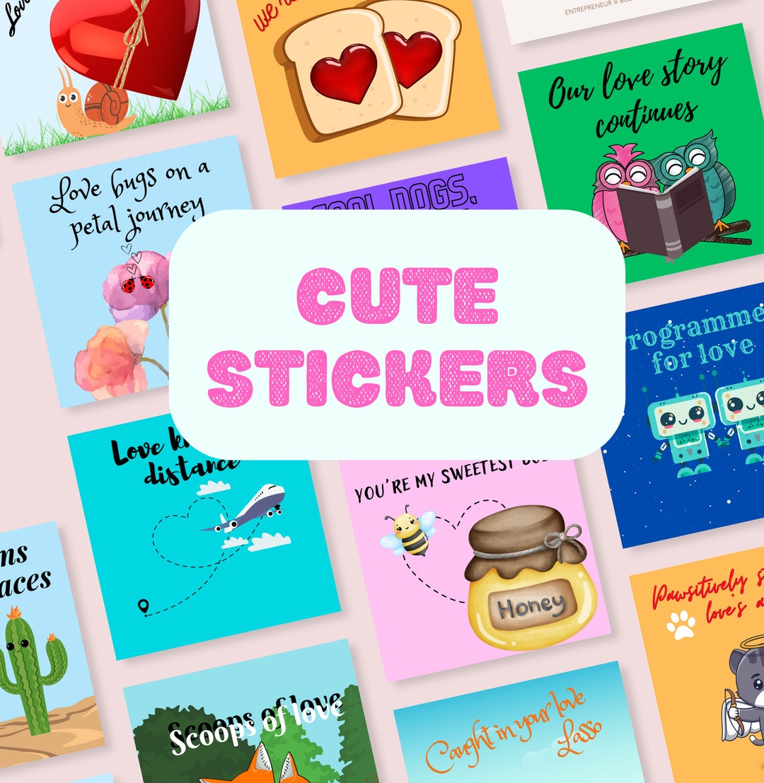 Cute Printable Stickers | Colorful Sticker Set | Funny Love Stickers ...