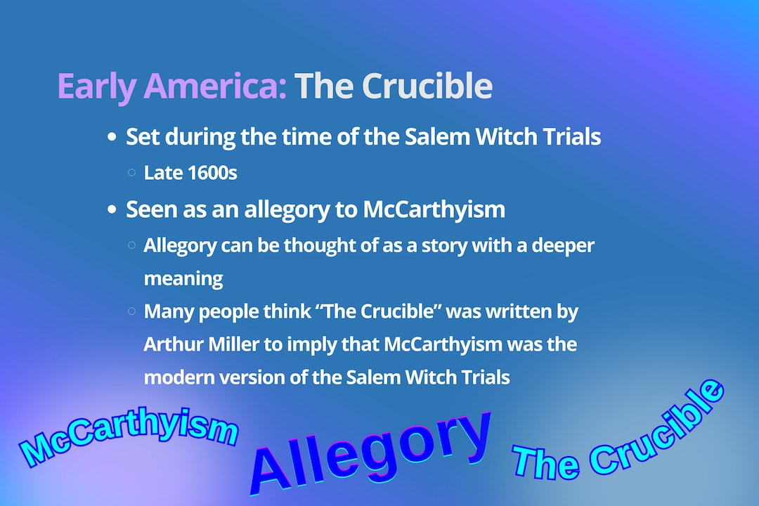 The Crucible Unit Plan. Includes Background, Themes, Allegory, Parts I ...