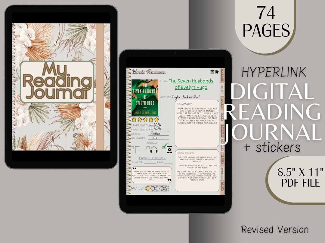 Digital Reading Journal, Goodnotes Reading Journal, Reading Trackers ...