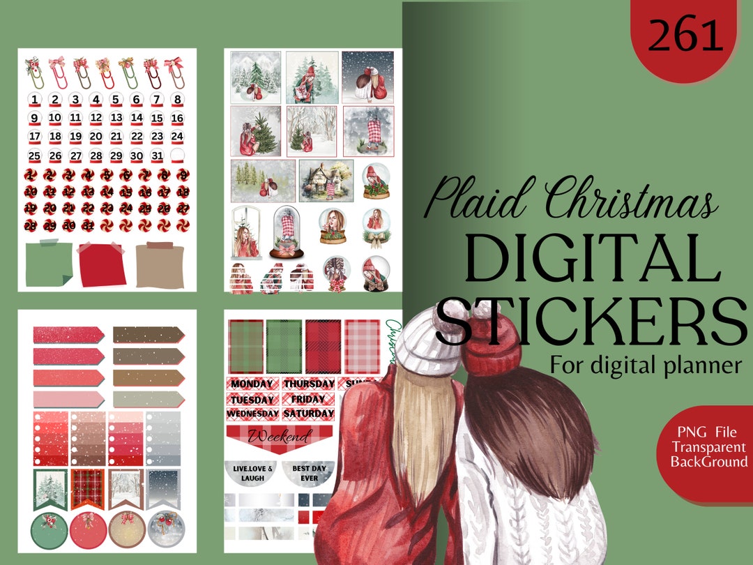 Christmas Digital Stickers Digital Planner Stickers - Etsy