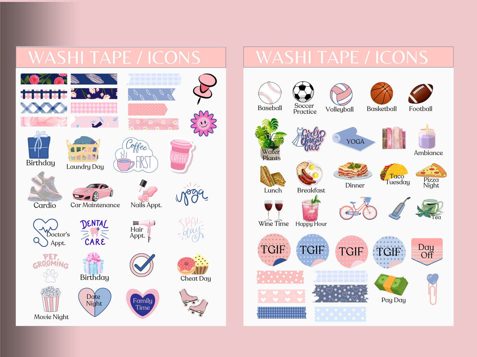 Digital Planner Stickers Printable Stickers Everyday Theme - Etsy