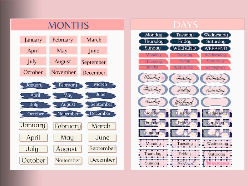 Digital Planner Stickers | Printable Stickers | Everyday Theme Stickers ...