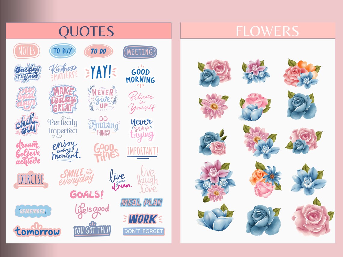 Digital Planner Stickers Printable Stickers Everyday Theme Stickers - Etsy
