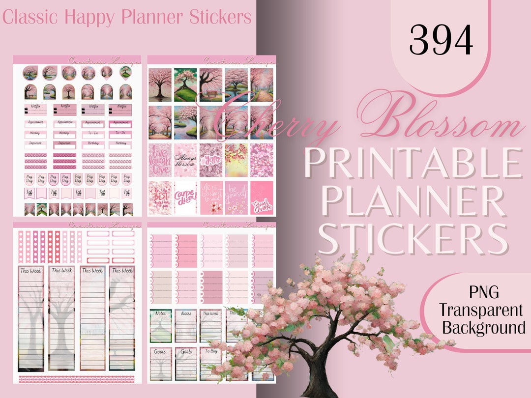 Printable Planner Stickers | Classic Happy Planner Stickers | Cherry ...
