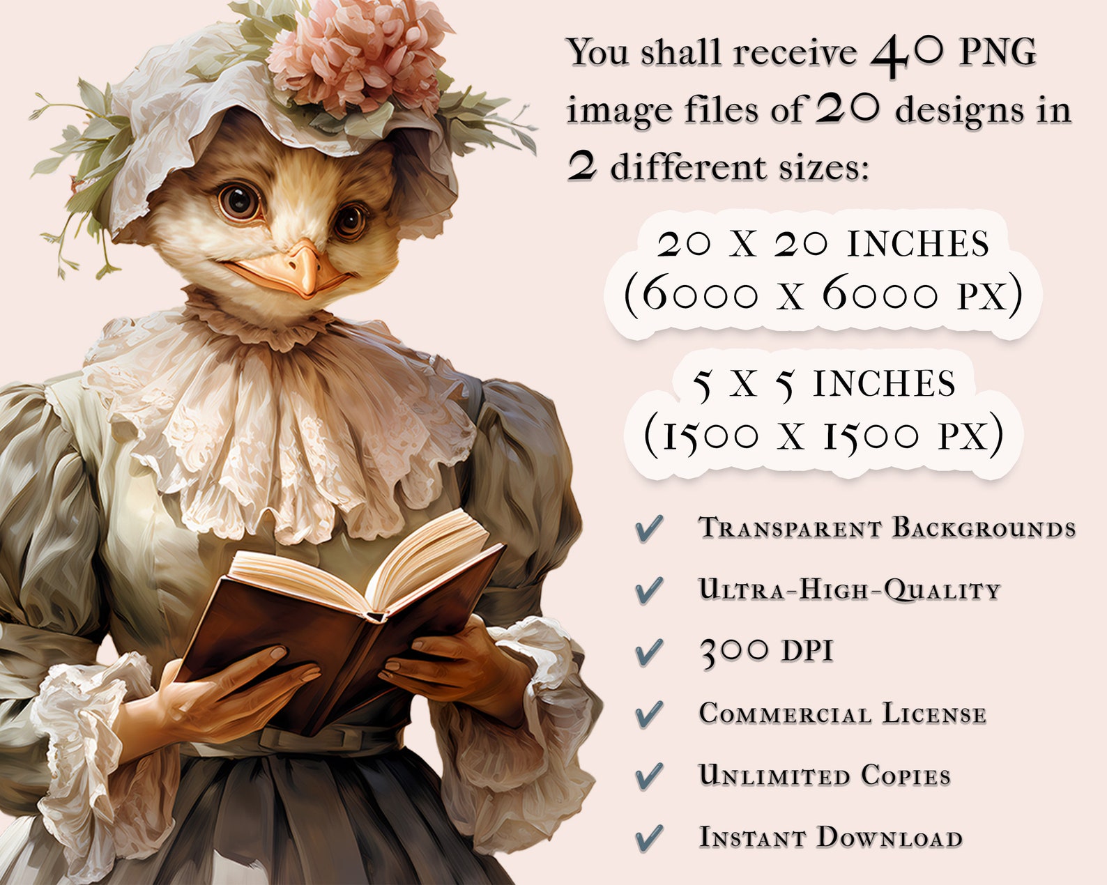 Storytime Birds Clipart, 300 DPI Clipart, Bird Clipart PNG, Fairytale ...