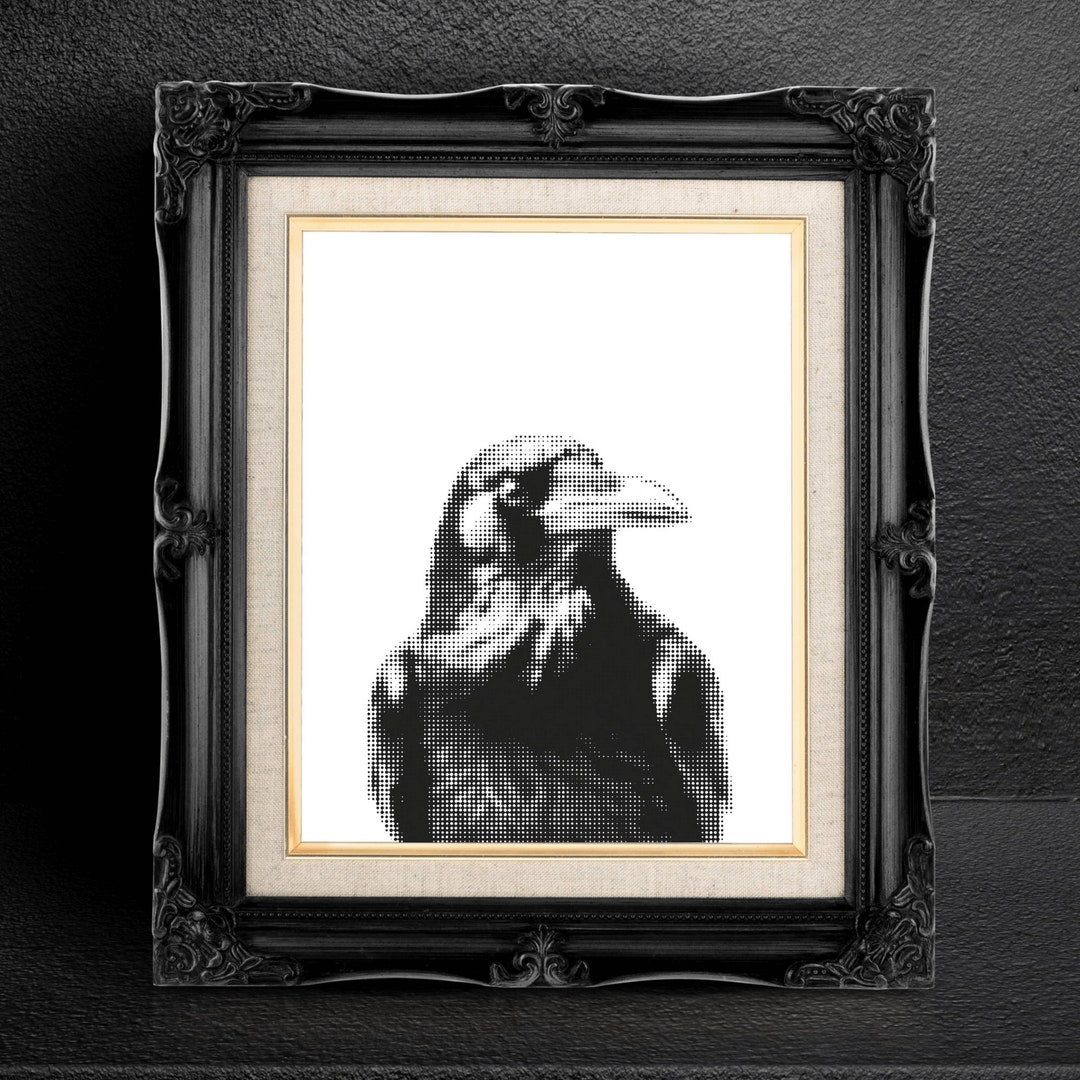 Halftone Raven Looking at You Printable Wall Art, Whimsigoth Decor ...