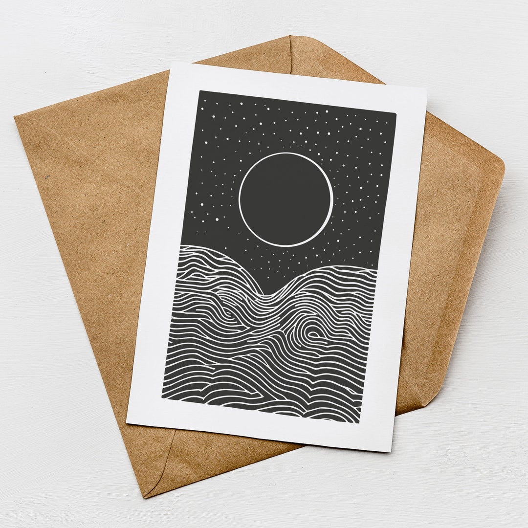 Total Solar Eclipse Digital Download Printable Greeting Card: Celestial ...