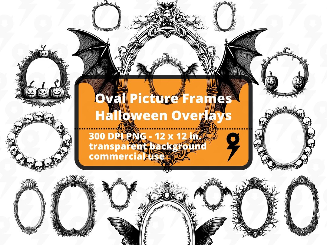 Oval Picture Frames Spooky Gothic Overlays: Vintage Vibe PNG - Etsy