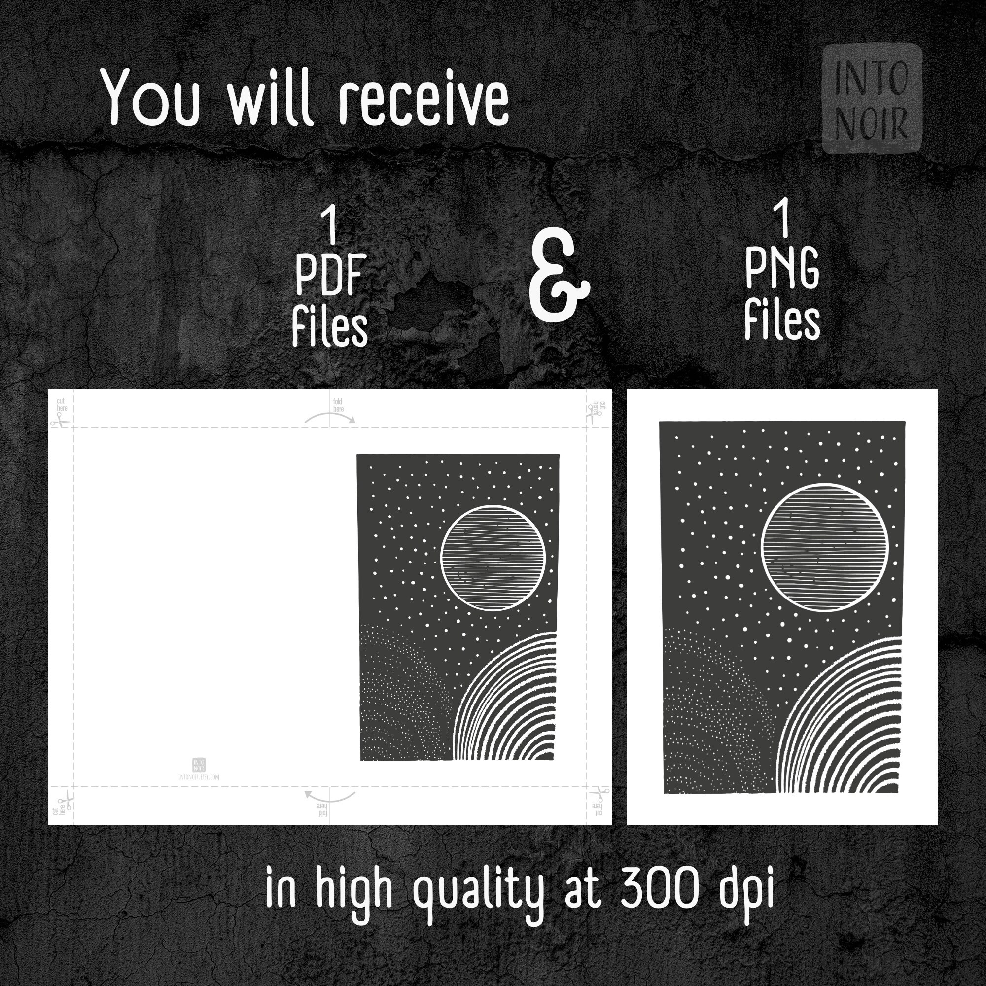 Total Solar Eclipse Digital Download Printable Greeting Card: Celestial ...