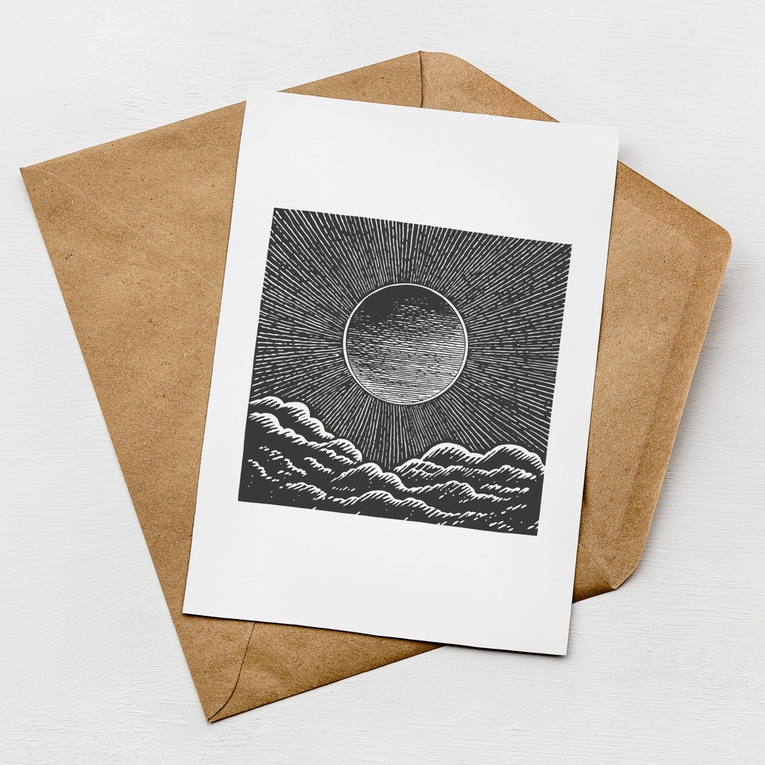 Total Solar Eclipse Digital Download Printable Greeting Card: Celestial ...