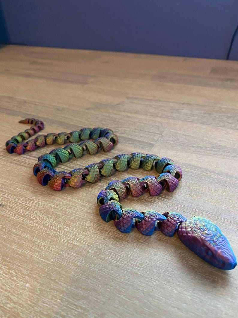 3d Printed Articulated Snake Fidget Toy - Etsy