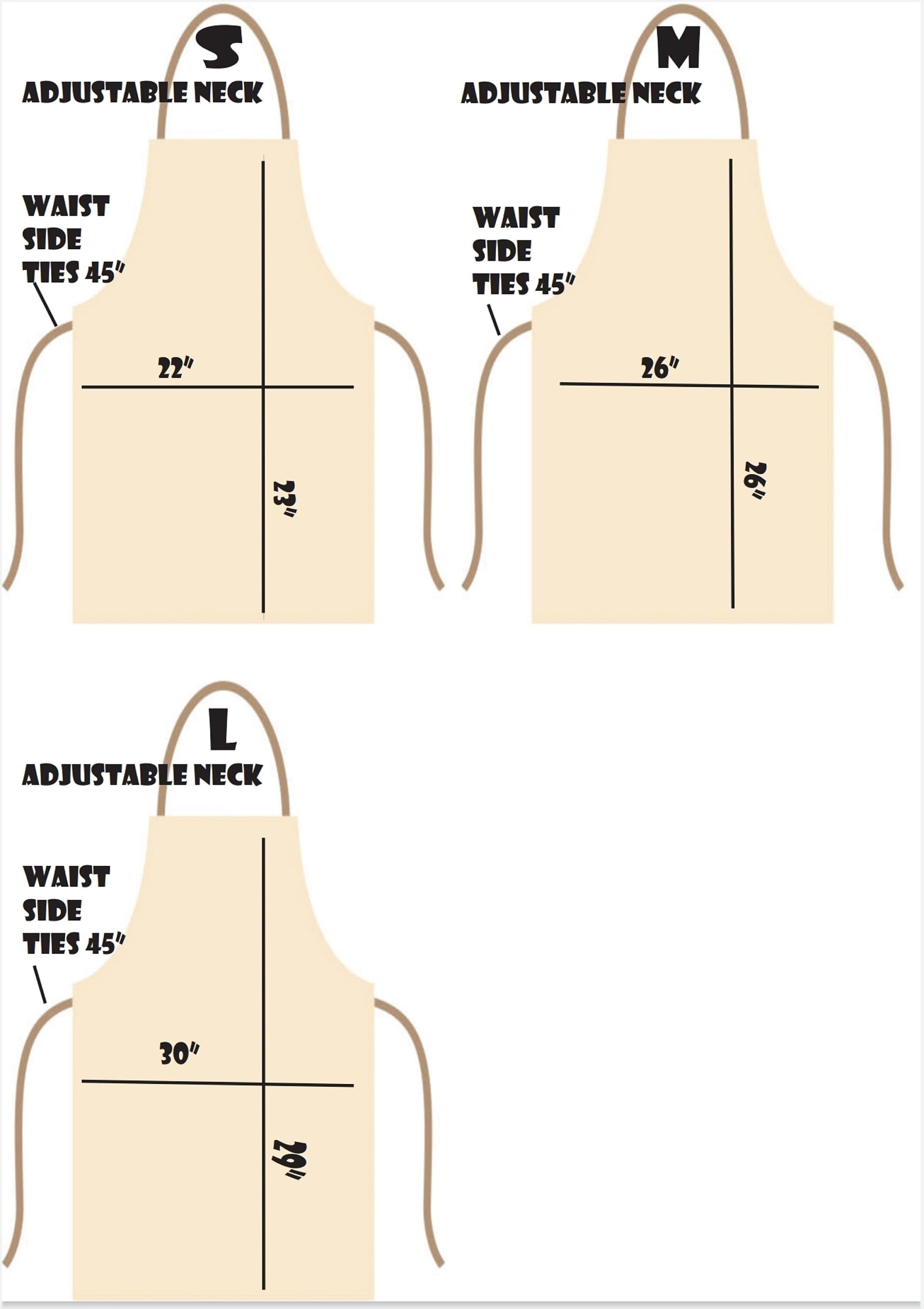 Personalized Full Cream and Black Canvas Apron With Adjustable Straps ...