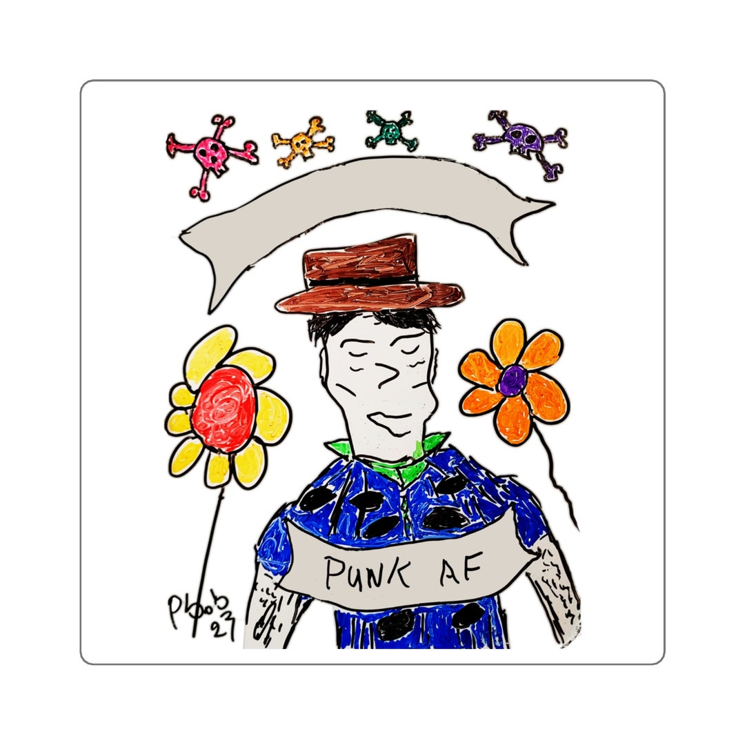 Sticker Punk AF 4X4 Doodle Art Hand Drawn Pbobart - Etsy