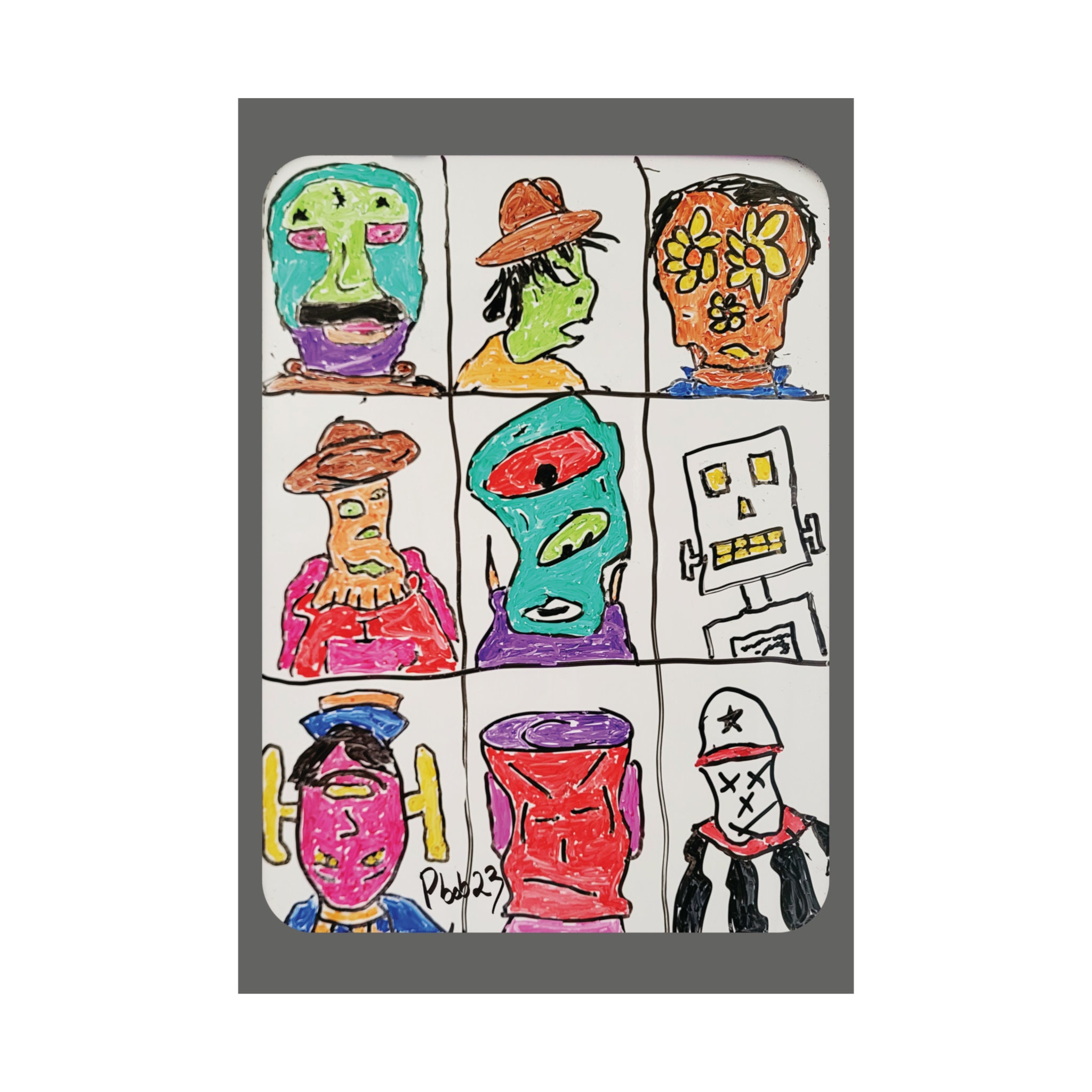 Poster Aliens Monsters Wierdos Doodle Art Matte Vertical 2 Sizes 11 X ...