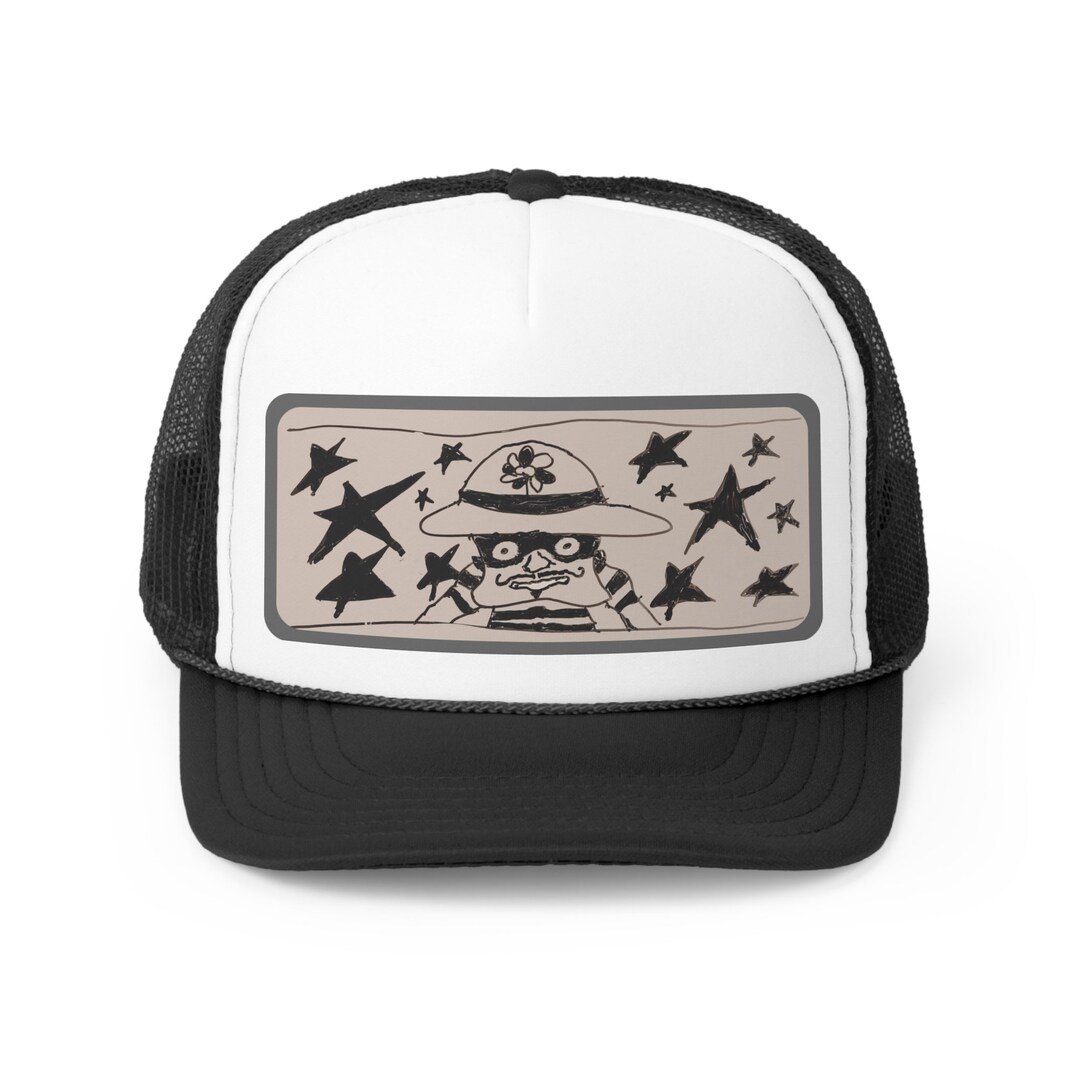 Trucker Hat Bandit Stars Doodle Art Hand Drawn Men Women Unisex Cap ...