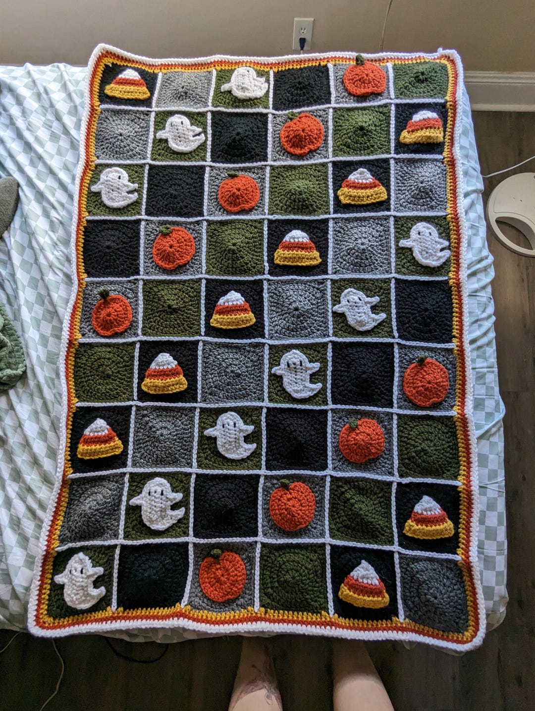 Handmade Crochet Halloween Themed Throw Blanket - Etsy