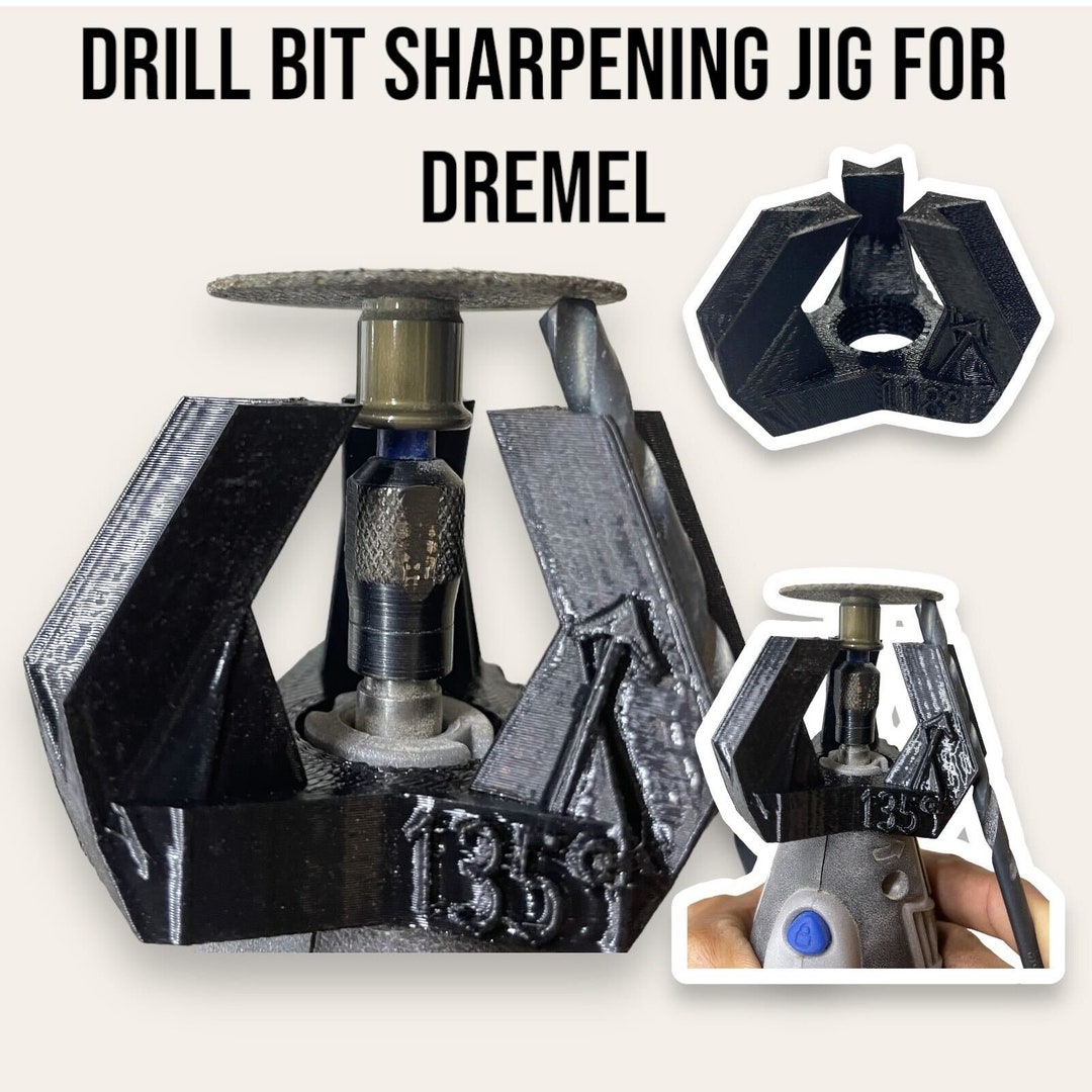 Dremel Drill Bit Sharpener Guide With 3 Angles (90, 118 & 135 Degrees ...