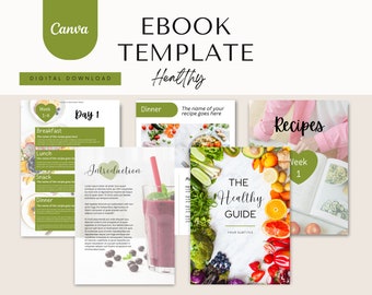 Green Ebook Template Health, Recipe Ebook Template Canva, Wellness ...