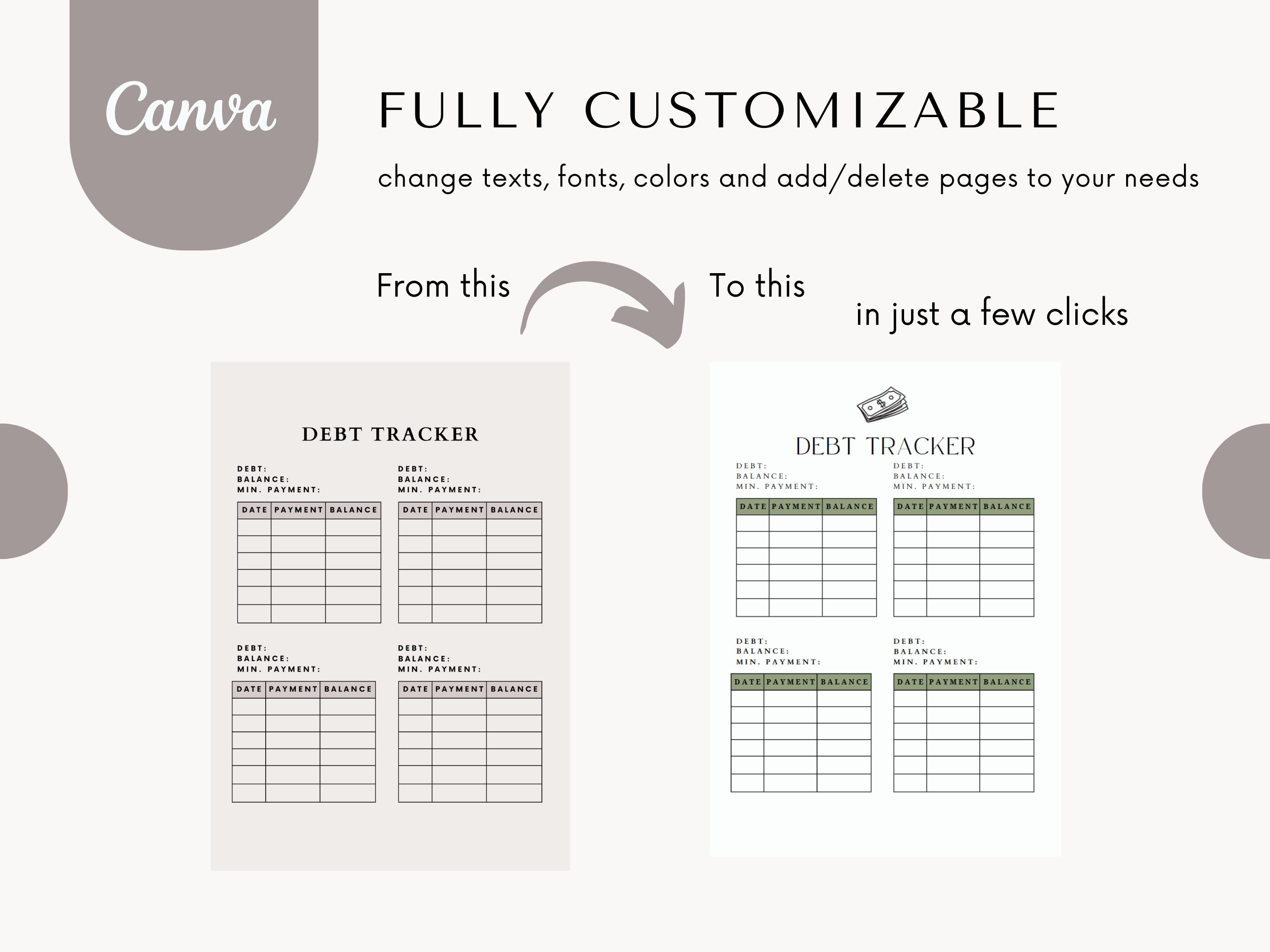 Customizable Personal Finance Tracker Canva Template Spending Tracker ...