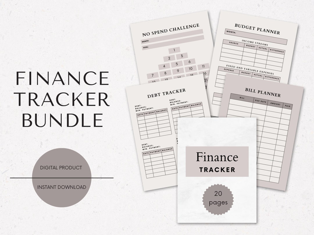 Printable Finance Tracker, Budget Planner, Spending Tracker, Income ...