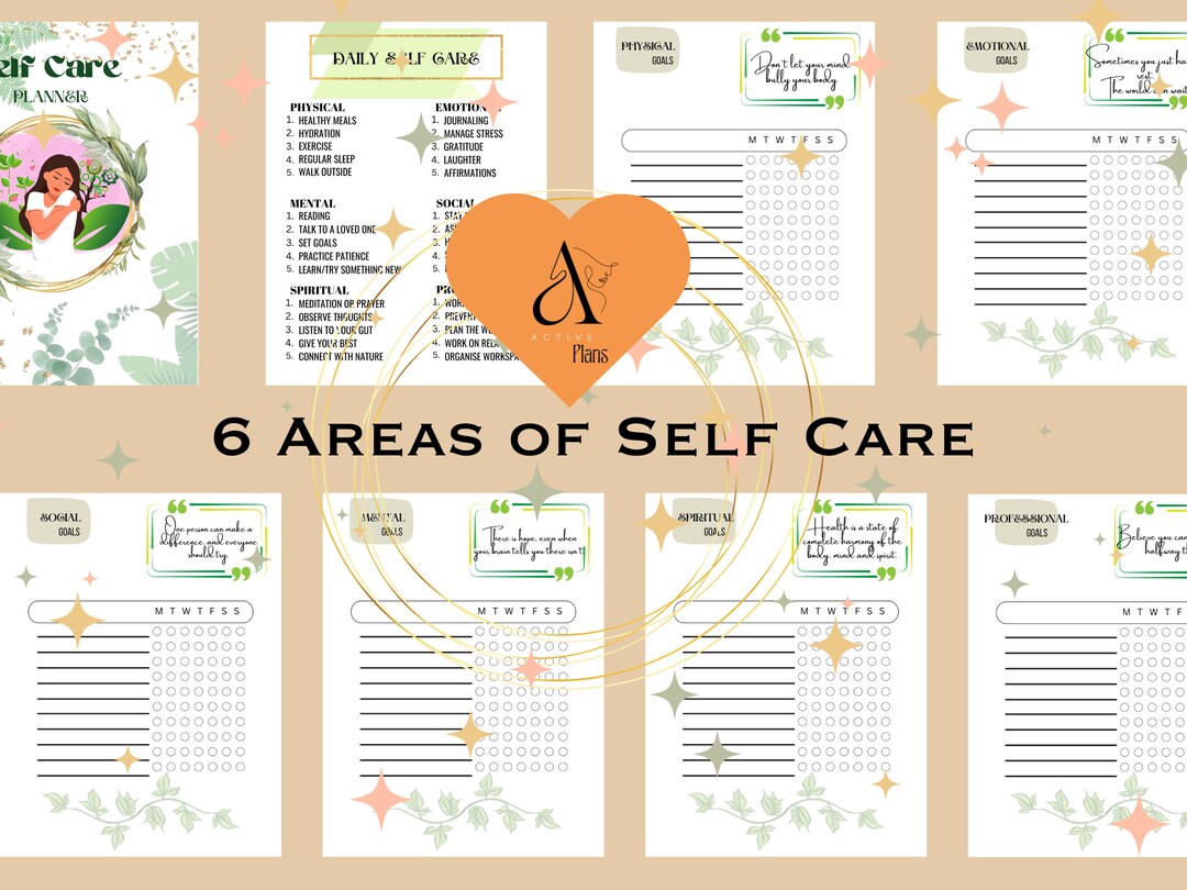 Digital Self-care Planner| Printable Self Care Checklist| Self Care ...