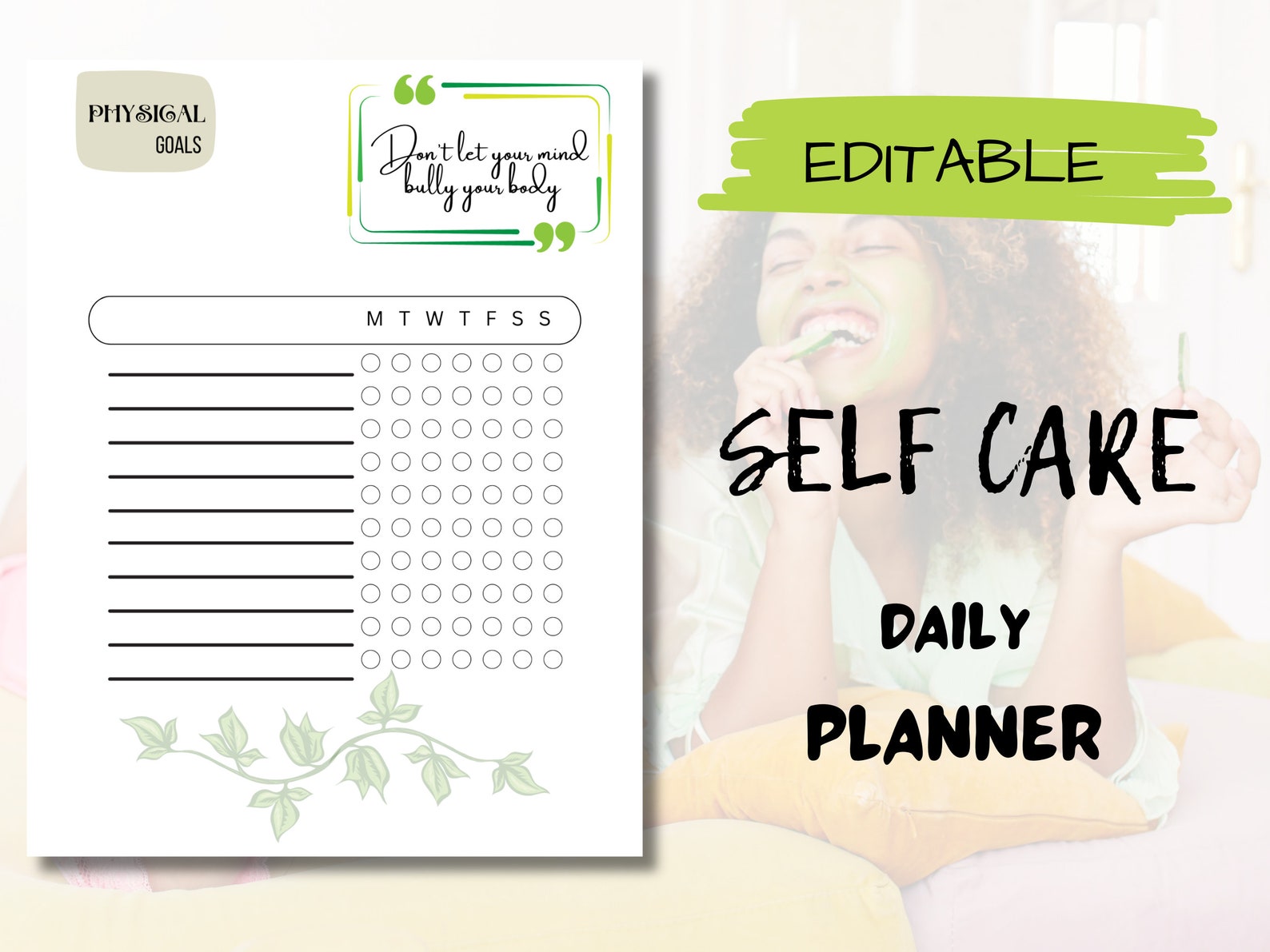 Digital Self-care Planner| Printable Self Care Checklist| Self Care ...