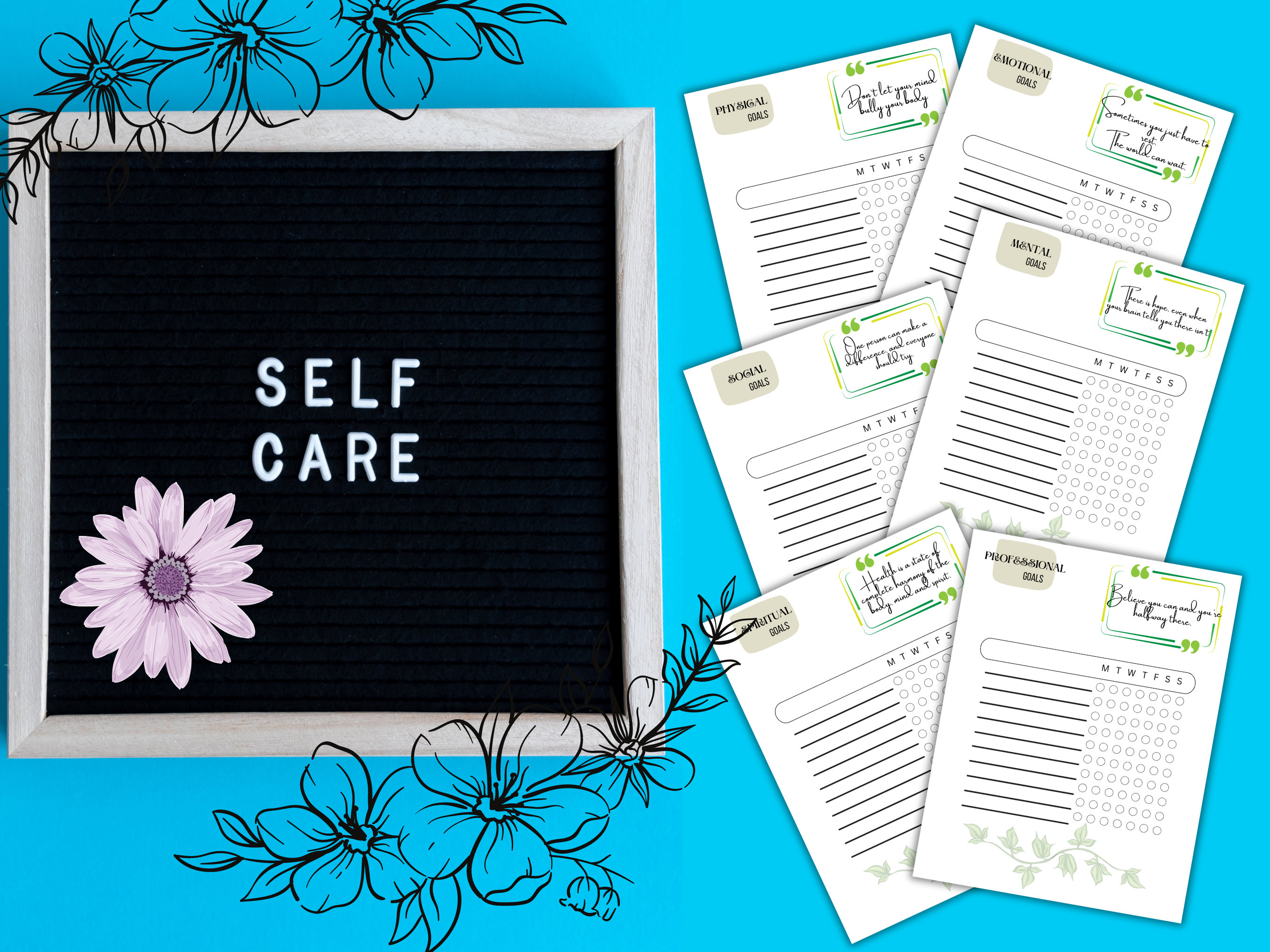 Digital Self-care Planner Printable Self Care Checklist Self - Etsy