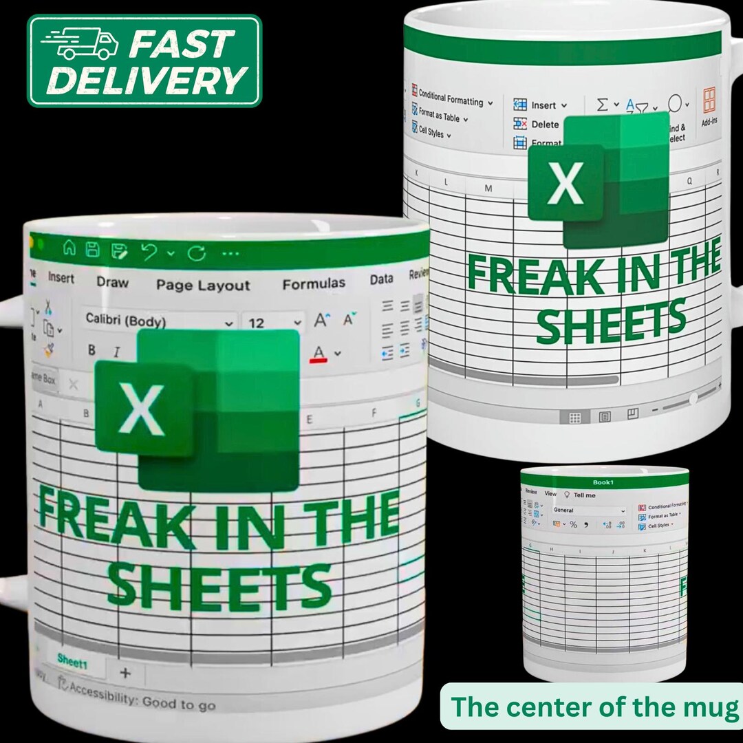 Freak in the Sheets Mug - Excel Spreadsheet Lover Worker Gift Idea for ...