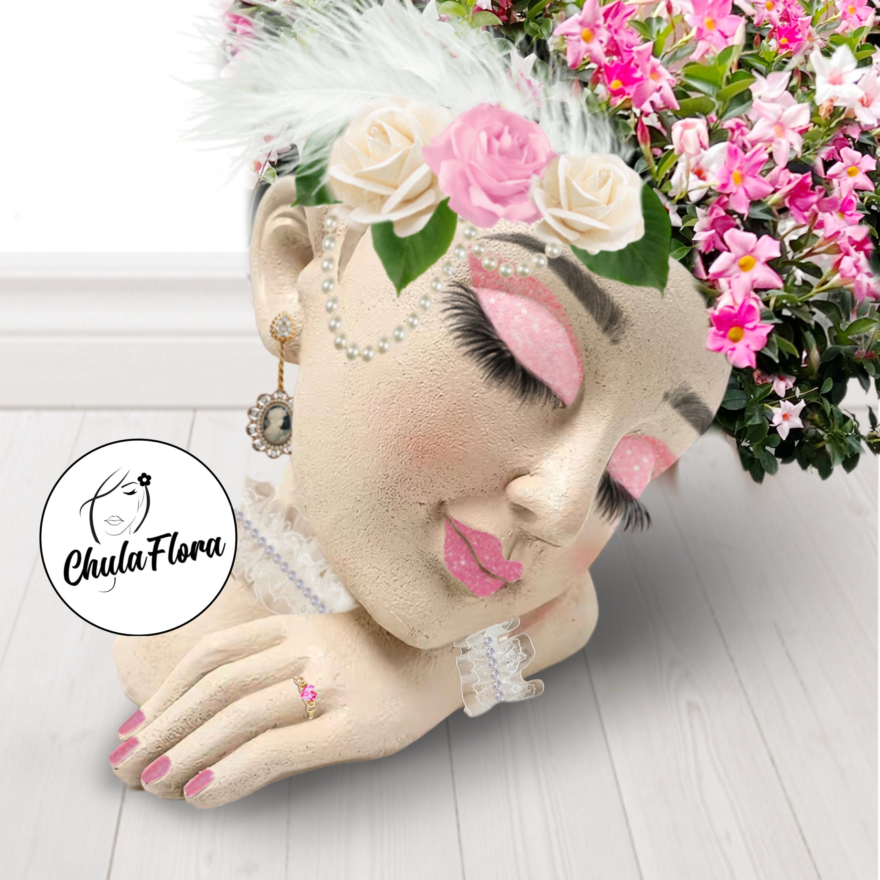 Style: THE VICTORIAN - Beautiful Decorative Resin Hand Painted Flower ...