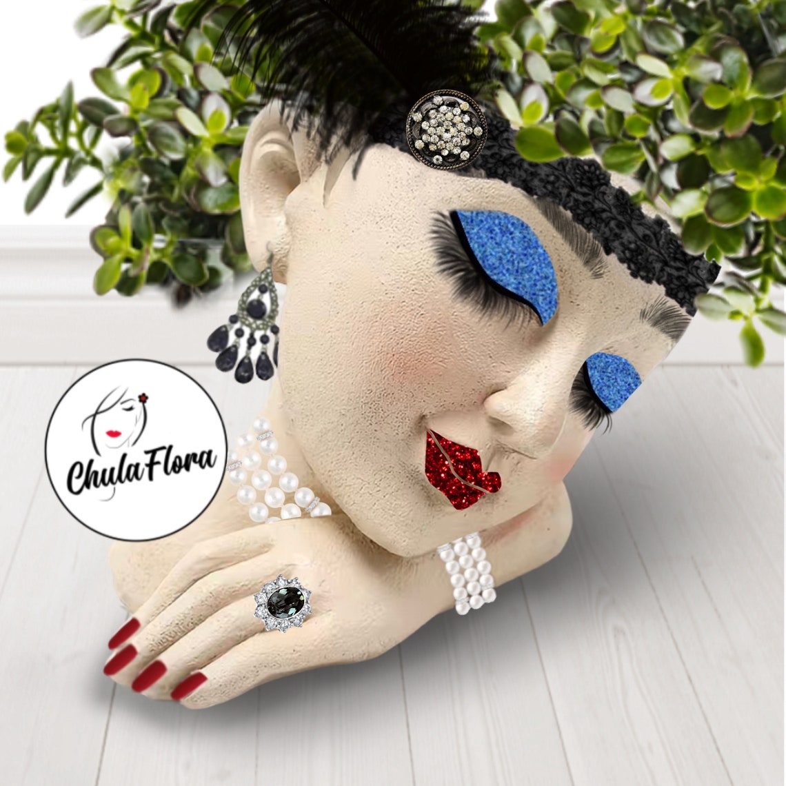 Style: FLAPPER - Beautiful Decorative Resin Hand Painted Flower Planter ...