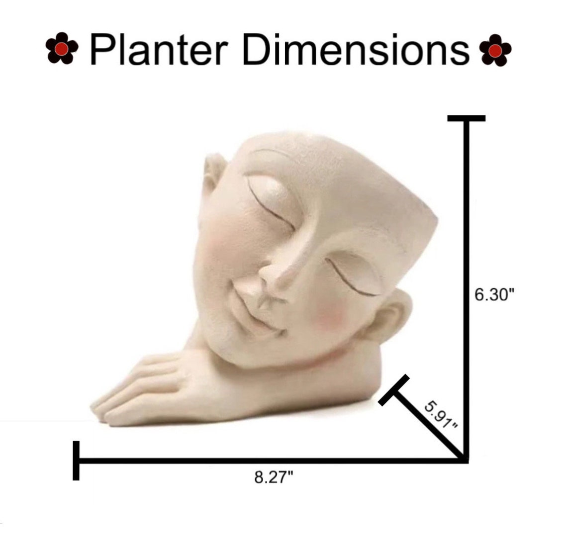 Style: FLAPPER - Beautiful Decorative Resin Hand Painted Flower Planter ...
