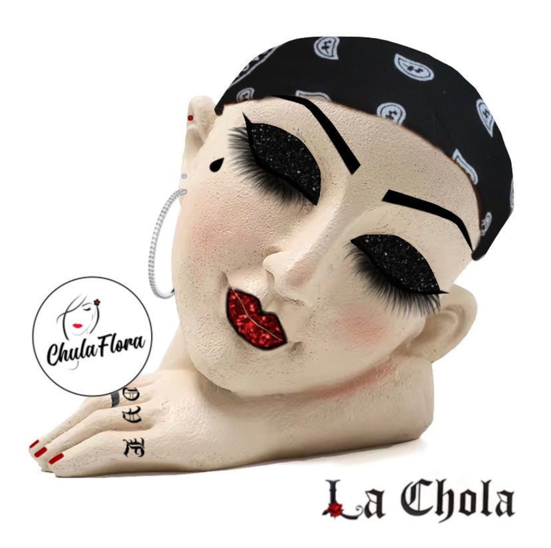 LA CHOLA - Hand Painted Resin Flower Planter – Decorative Flower Pot ...