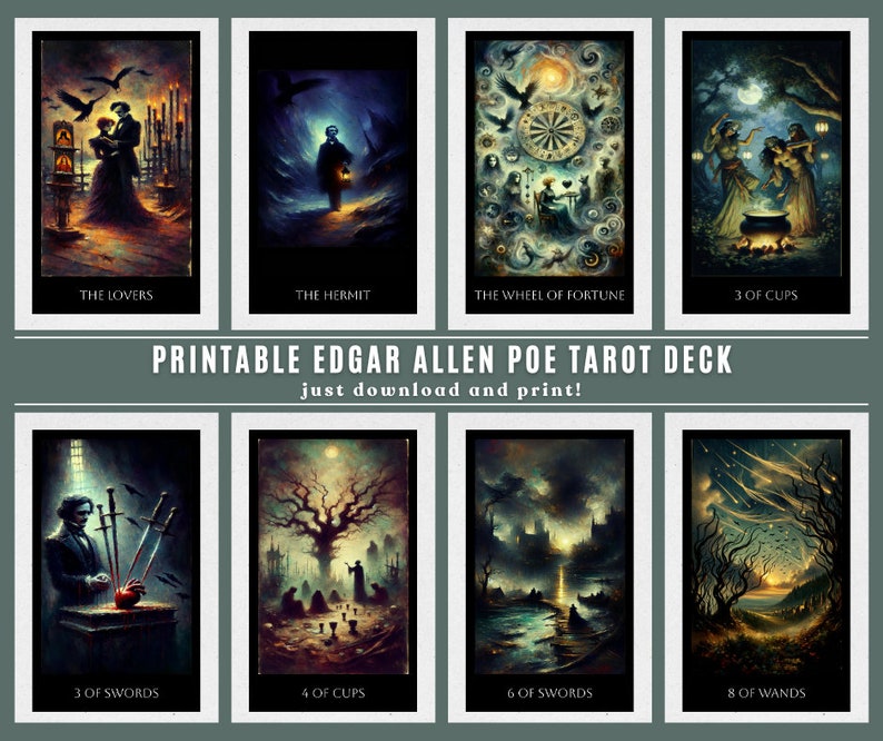 Edgar Allen Poe Tarot Cards Printable - Etsy Ireland