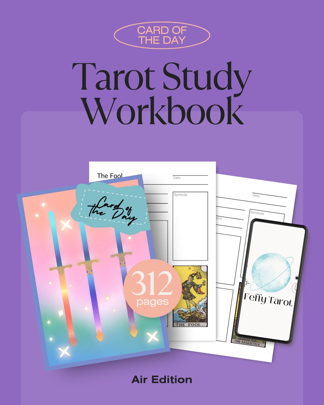 Printable Tarot Card Study - Card of the Day: Air Edition Workbook - Etsy