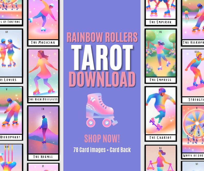 Rainbow Rollers Downloadable Tarot Cards - Etsy