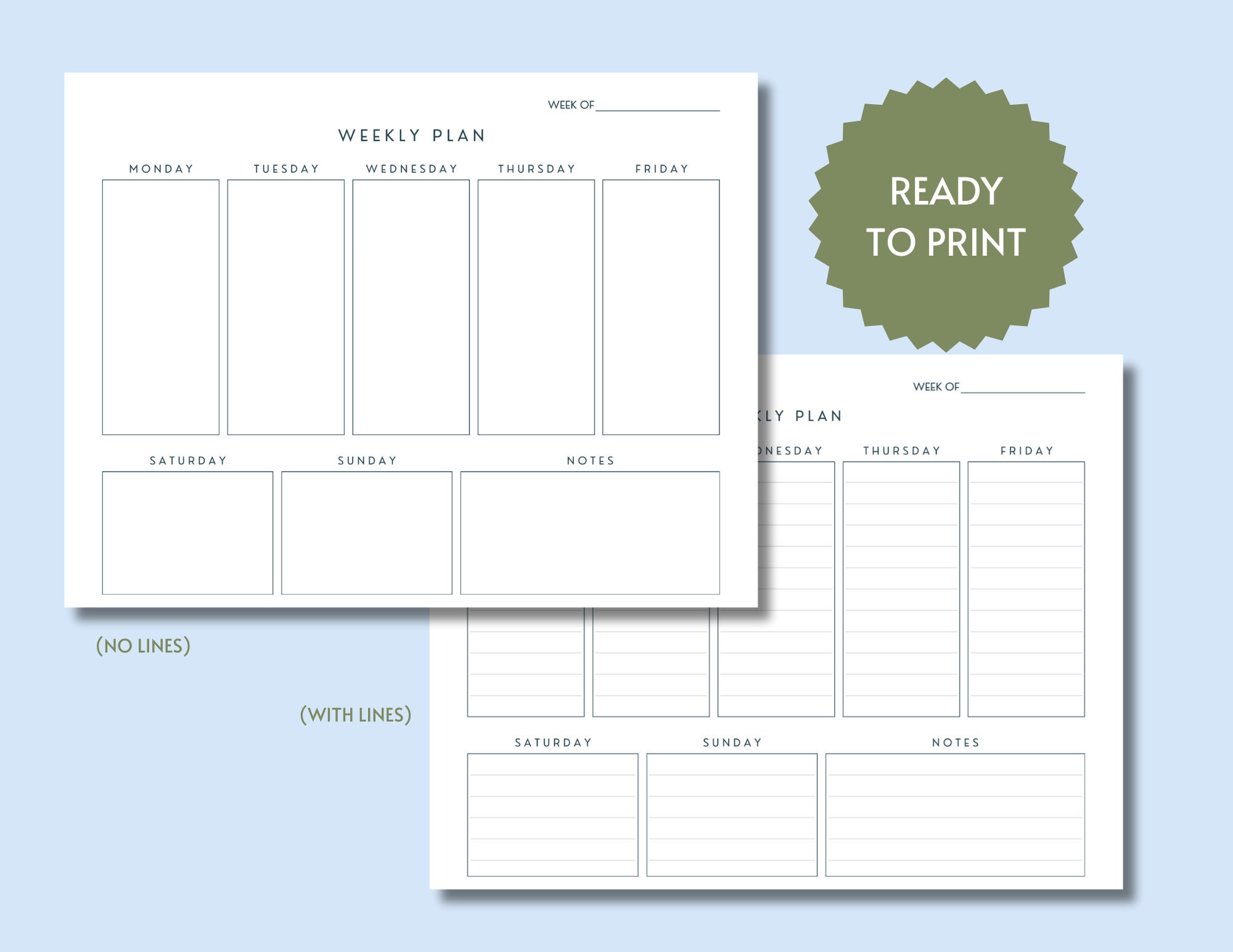 Printable Weekly Planner Bundle: Customizable Chore & Travel Lists ...