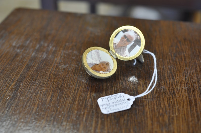 Vintage Swarovski Crystal Apple Photo Locket - Gold Tone Setting - Etsy