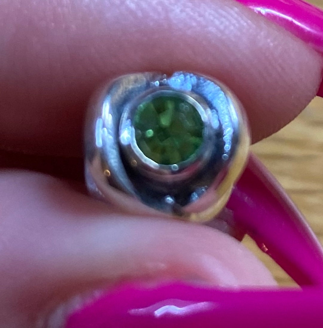Cario Biagi Bead Cat Eye Peridot Green Flower Sterling Silver August ...