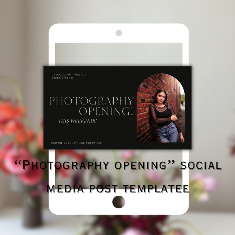 OPENING Photography Template CANVA, Social Media Post for Photography ...