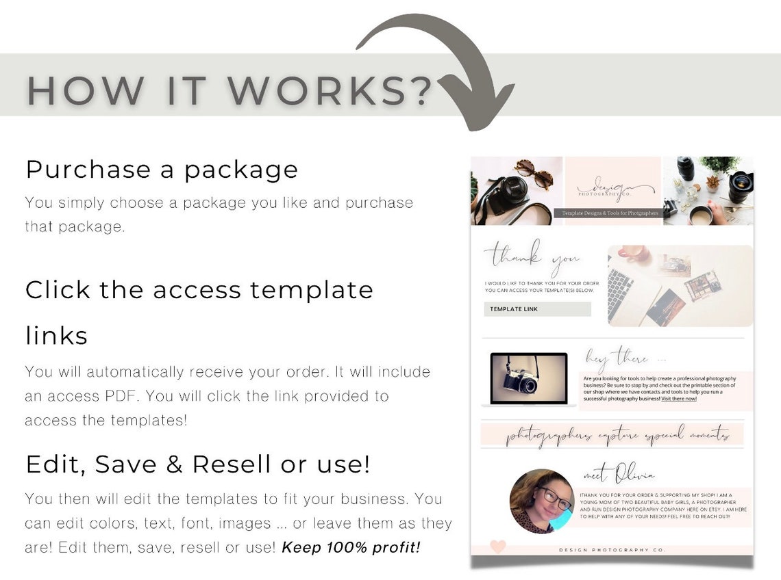 Invoice Photography Template, CANVA Invoice Template, Photographer ...