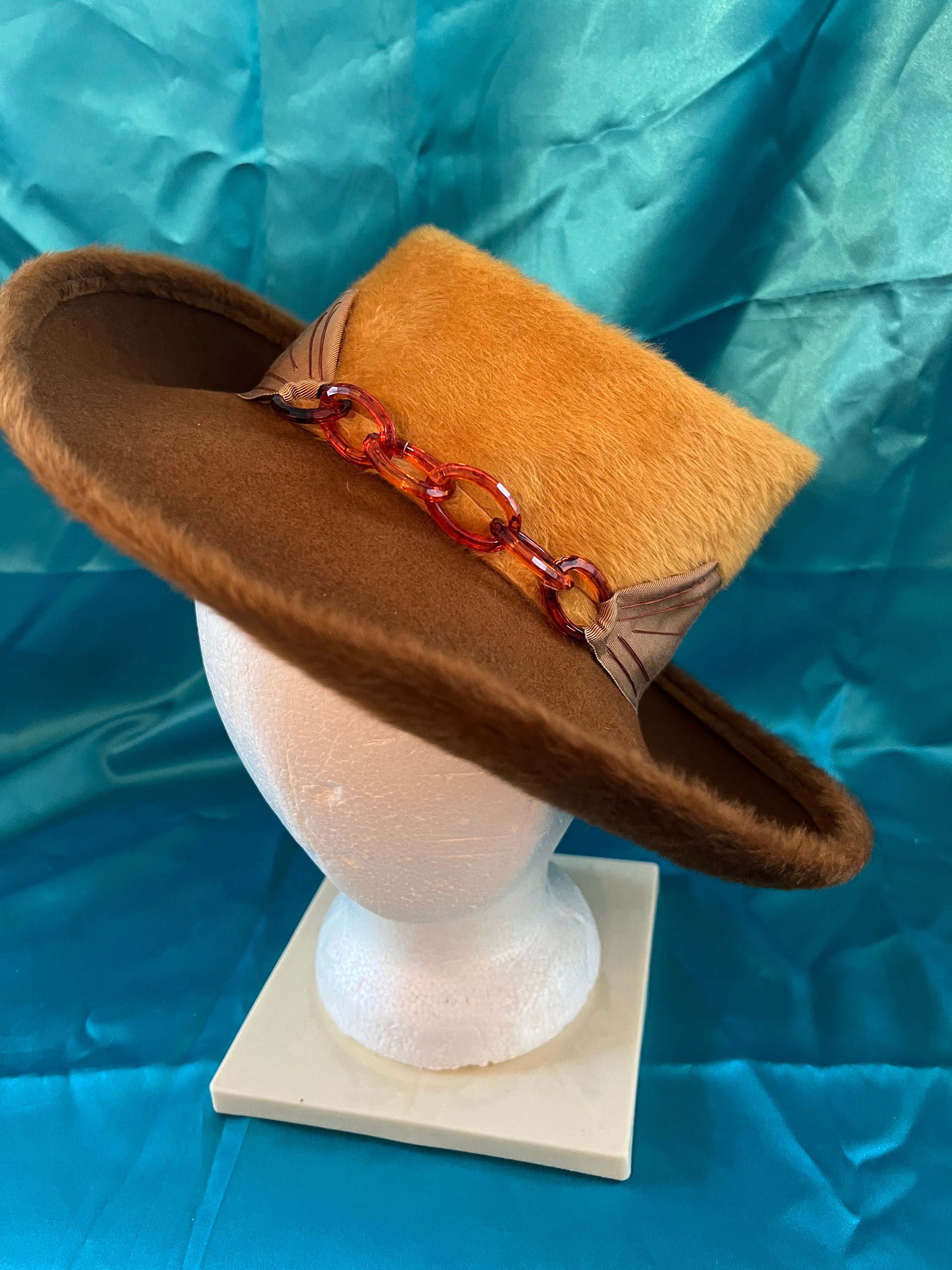Vintage Doris day Elegante Western Hat of Faux Fur With Tortoise Shell ...
