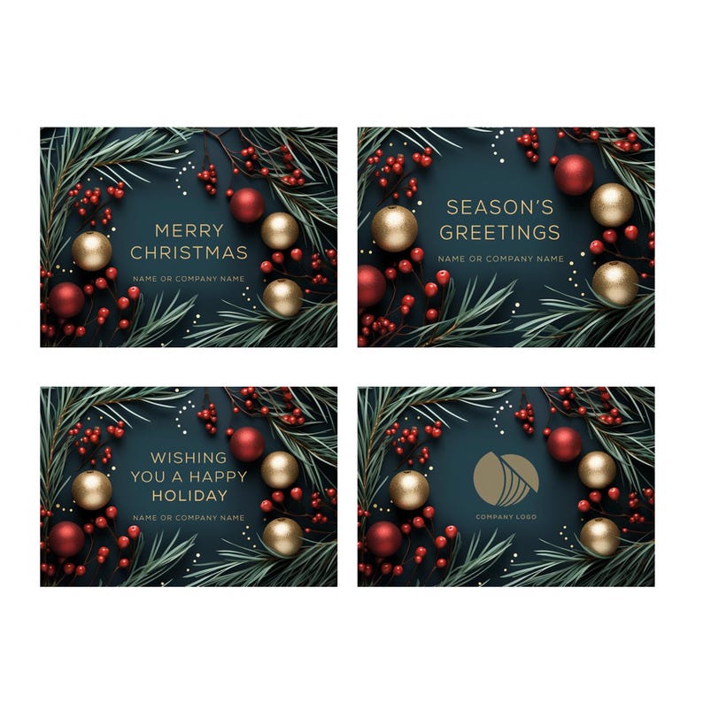 Customizable Modern Evergreen Card Holiday Greeting Card - Etsy