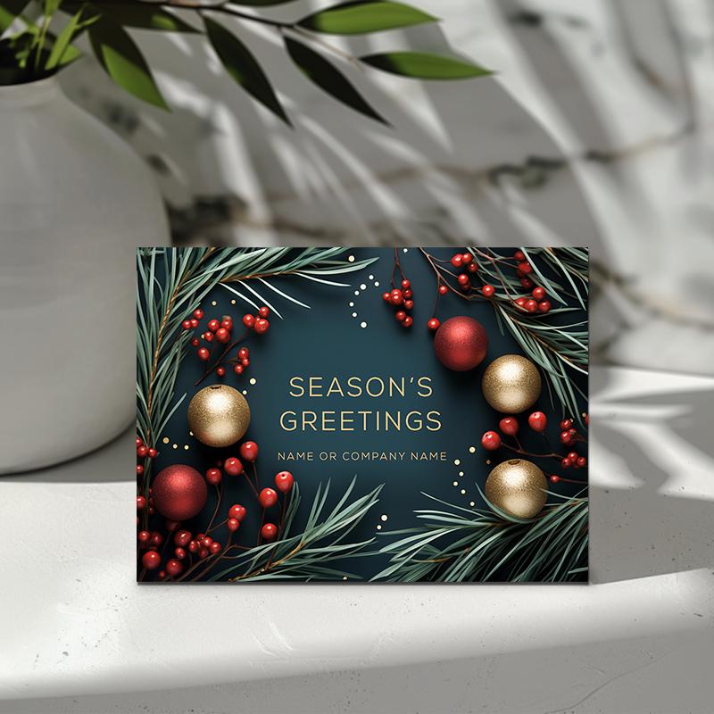 Customizable Modern Evergreen Card Holiday Greeting Card - Etsy