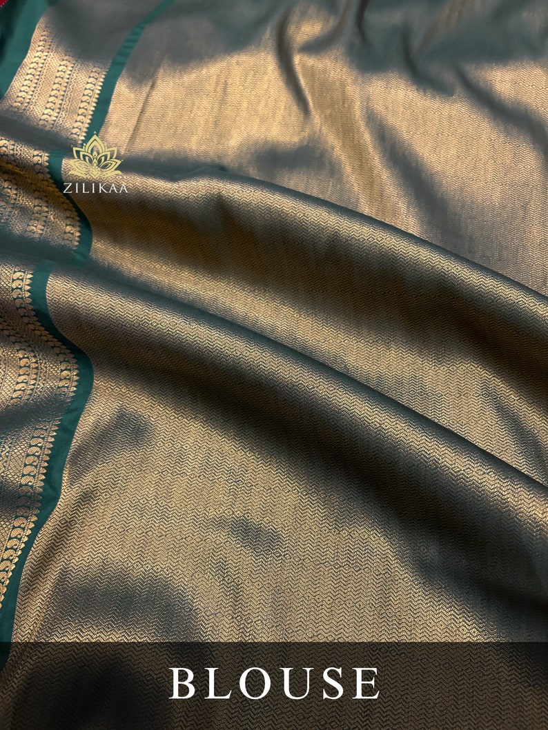 Queen Pink Golden Zari Kanjivaram Silk Saree With Blouse Piece Etsy ...