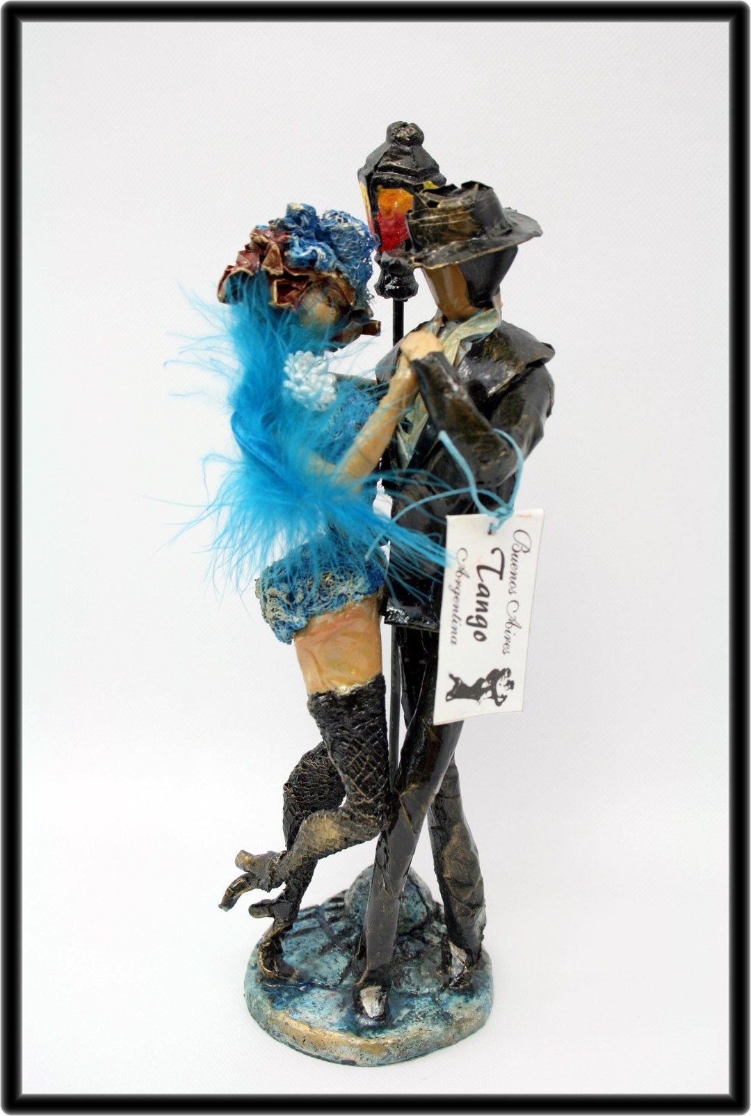Tango Figure - Paper Mâché - Blue - Etsy