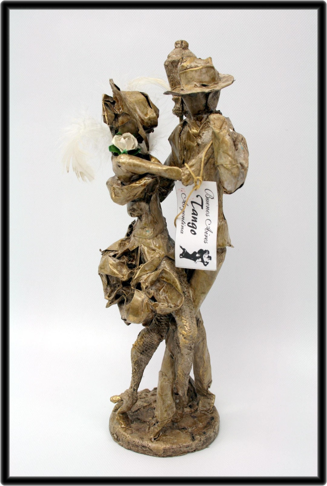 Tango Figure - Paper Mâché - Light Goldish & White - Etsy