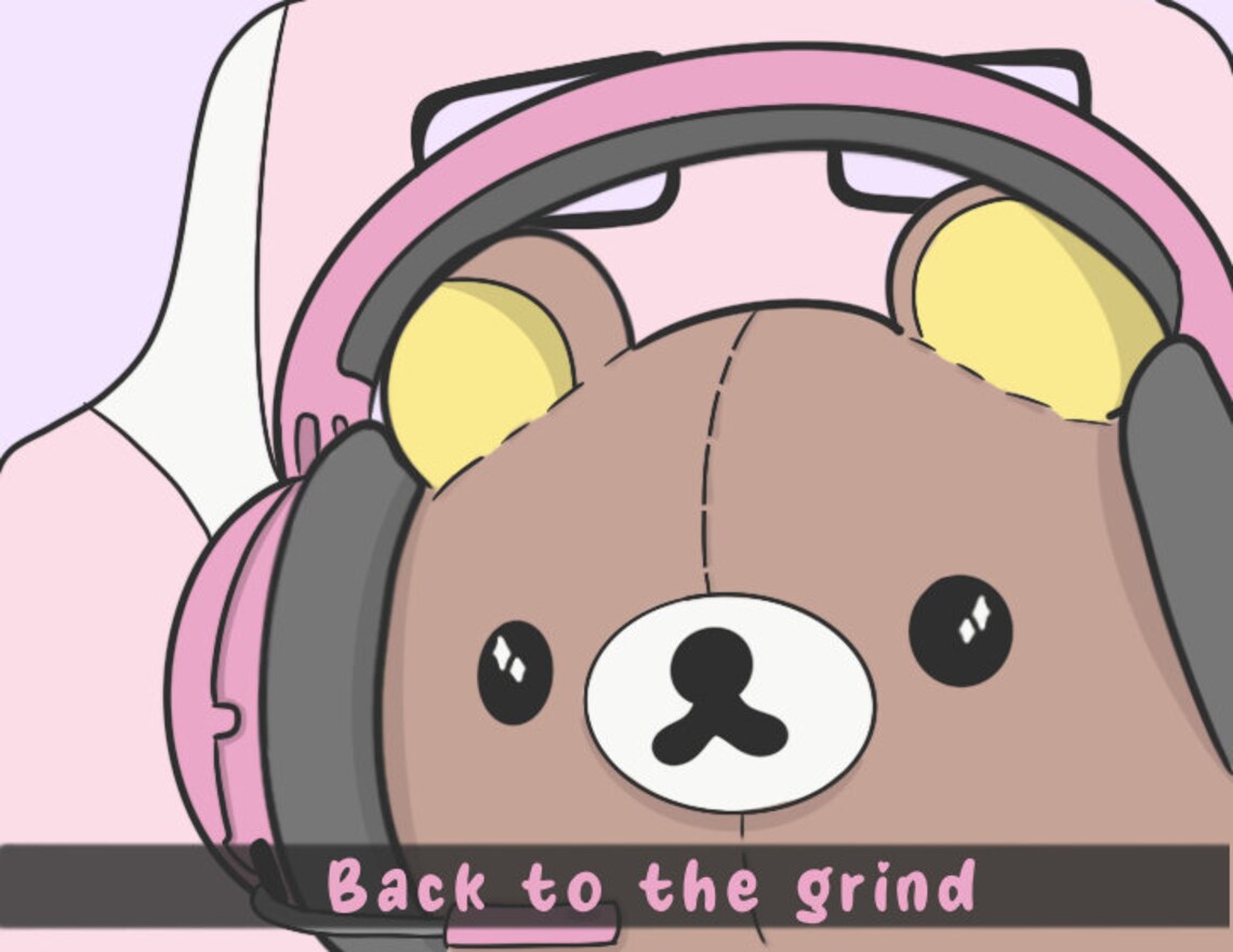 Back to the Grind Rilakkuma Print / Meme / Cute / Gamer Girl Print - Etsy