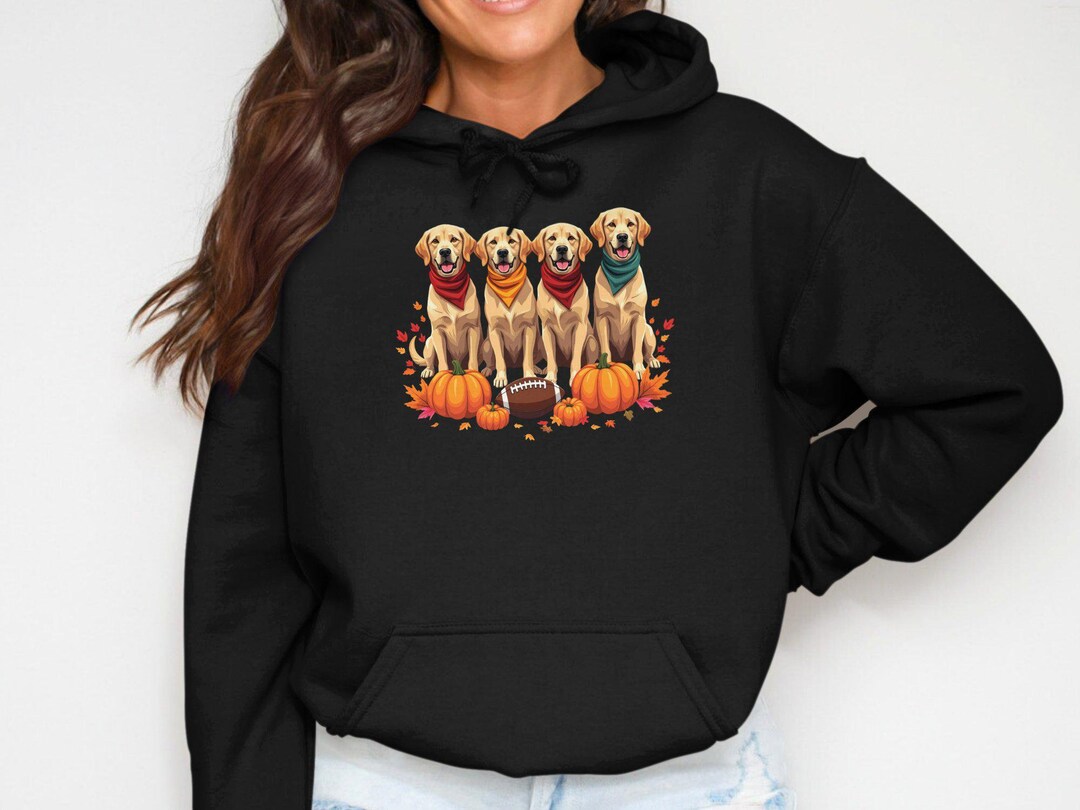 Cute Yellow Lab Dogs With Pumpkins Fall T-shirt Sweatshirt or Hoodie ...