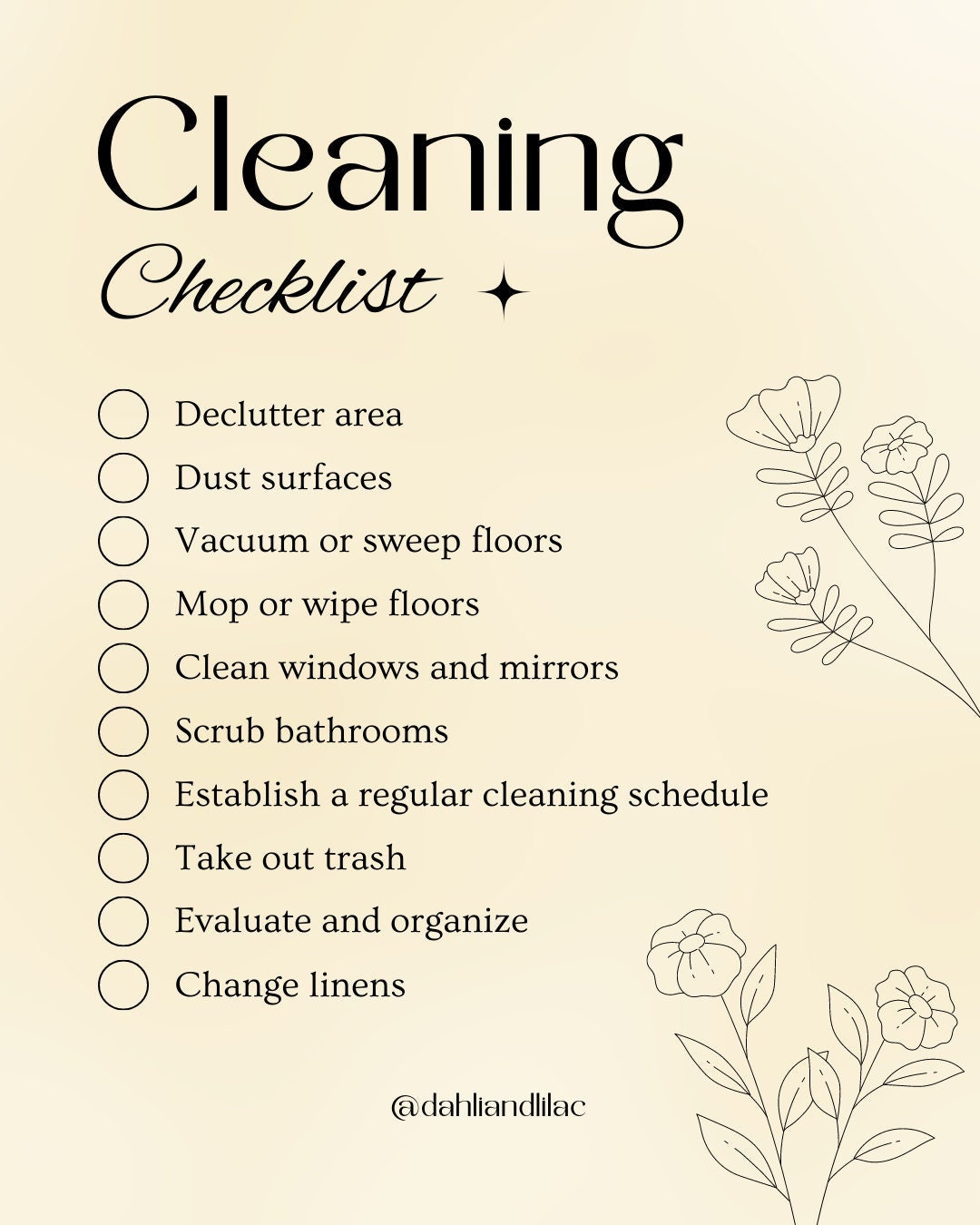 Cleaning Checklist Printable PDF Instant Download - Etsy